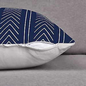 Gusgopo Throw Pillow Covers 18 x 18 Set of 4, Geometry Outdoor Square Pillow Cushion Cases, Modern Decorative Pillow Covers for Couch Sofa Bedroom Car, Blue