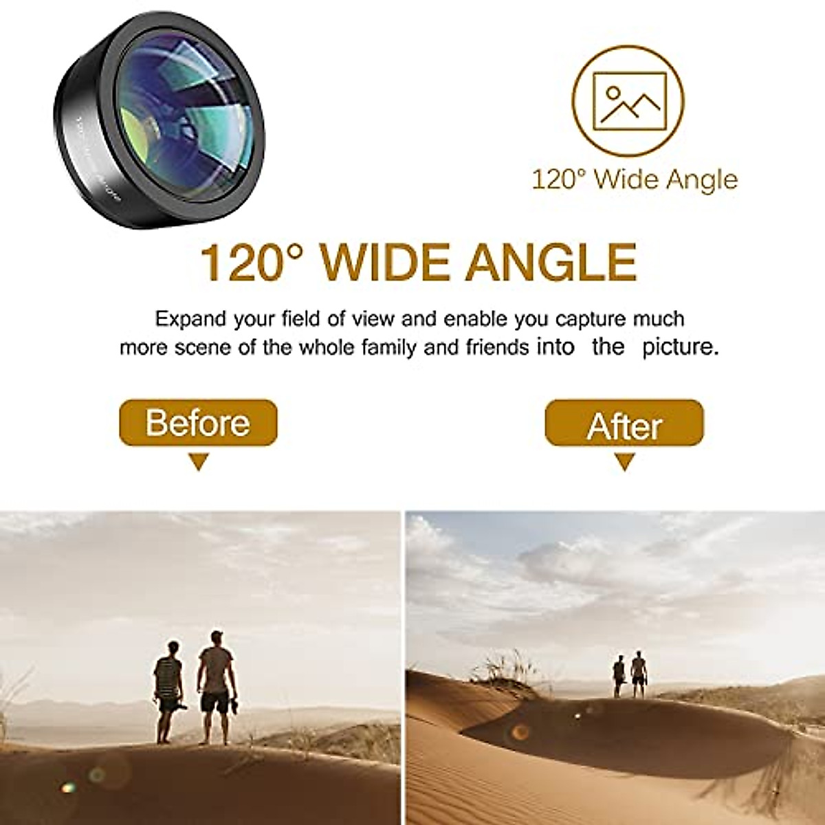 Phone Camera Lens 3-in-1 Kit :120° Supe Wide Angle +198° fisheye Lens+ 20x Macro Lens for iPhone Samsung Android & Most Smartphone，HD Phone Lens Kit