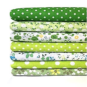 Quilting Fabric Misscrafts 7pcs 50 x 50cm Cotton Fabric DIY Making Supplies Craft Patchwork Fabric Bundle Fat Quarter Pre-Cut Quilt Squares for DIY Sewing Scrapbooking