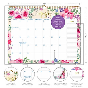 S&O Watercolor Floral Wall Calendar from Jan 2023-Jun 2024 - Tear-Off Monthly Calendar - 18 Month Academic Wall Calendar 2023-2024 - Hanging Calendar to Track for Anniversaries & Appointments - 10.5x13.5”in