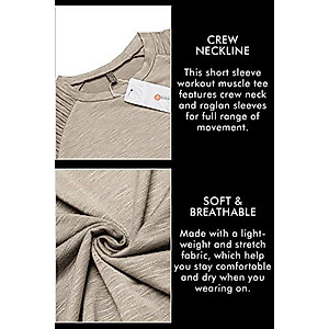 COOFANDY Mens Stylish Gym Tee Fashion Workout Muscle Shirt Khaki M