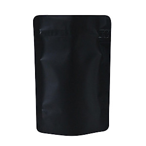 BAAGGNAA 150 Pack Stand up Coffee Bean Bag with Valve Matte Metallic Ziplock Bags Heat-Sealable Resealable Solid Color Pouches for Food Storage (Black,9 * 13.3 inch,2 lb)