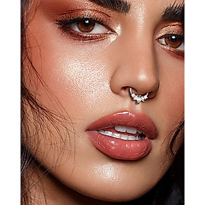 COCHARM Cute Marquise CZ Nose Septum Rings 16g Septum Clicker Silver Surgical Steel Daith Earrings 10mm Daith Hoop Septum Piercing Jewelry For Women