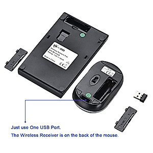 MCSaite Wireless Numeric Keypad & Mouse Combo - Use One Receiver Wireless Number Pad Keyboard and Mouse for Laptop Desktop