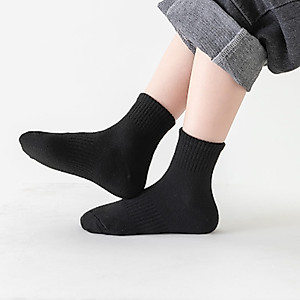 BISOUSOX Boys Socks 10-12 Years Old White School Dress Socks 6-8 8-10 Kids Athletic Socks Christmas Gift