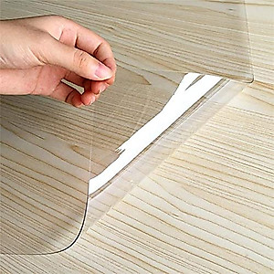 Eralove Rectangle 60 x 30 inch Thick 2mm Clear Tablecloth Cover Protector Crystal Plastic Transparent PVC Table Top Cover Mat Kitchen Wood Furniture Protective Cover (2mm, 30 x 60 Inches)