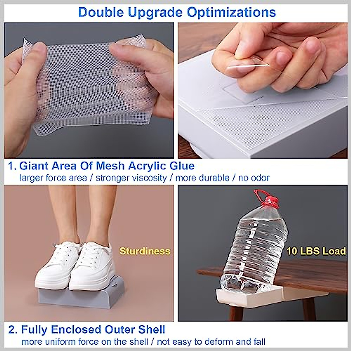 LuluEasy Large Under Desk Drawer Self-Adhesive Hidden Desktop Organizer, Attachable Desk Drawer Slide Out, Table Storage Tray for Pencil Pen Stationery Home Office Organization, White