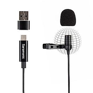 Saramonic LavMicro-U Professional Lavalier Microphone for iPhone 15, Android & iPad with USB-C & Computers with USB or USB-C with 6.6' Cable for Vlogging, Interviews, YouTube, TikTok, Live Streaming