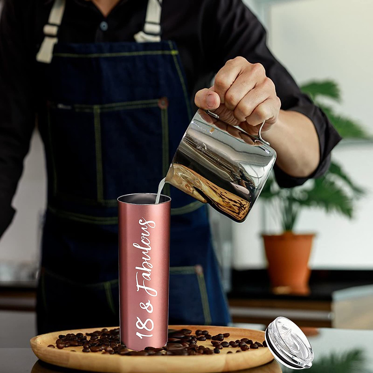 18th & Fabulous Stainless Steel Tumbler Cup Rose Gold 20 Oz, Sweet 18 Birthday Party Decorations Supplies Present, 18 Birthday Gifts Idea for Girl, Gifts for 18 Years Old Girl, Sweet Eighteen