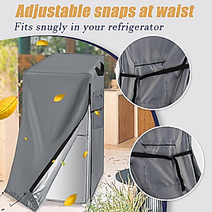Safipotts Refrigerator Cover, Waterproof & Dustproof Cover for Protecting Upright Freezers - Suitable for Cold Rooms Grey 23"W x 23"D x 56"H