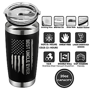 Gifts for Uncle from Niece, Nephew - Uncle Gifts - Uncle Christmas Gifts, Christmas Gifts for Uncle - Birthday Gifts for Uncle, Uncle Birthday Gifts from Niece Nephew - New Uncle Gifts - 20 Oz Tumbler