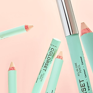 Contours Rx Colorset All-In-One Eyeshadow Primer & Contour Pencil - Jumbo Makeup Primer to Highlight, Brighten, Conceal Uneven Skin Tones & Enhance Eye Shadow Color - Gluten-Free & Vegan (4.59 g)