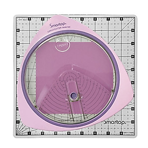 SMARTOP circle paper cutter with sticky mat, 3 Replaceable blades for scrapbooking paper crafts, art DIY, adjustable Circle Cutter