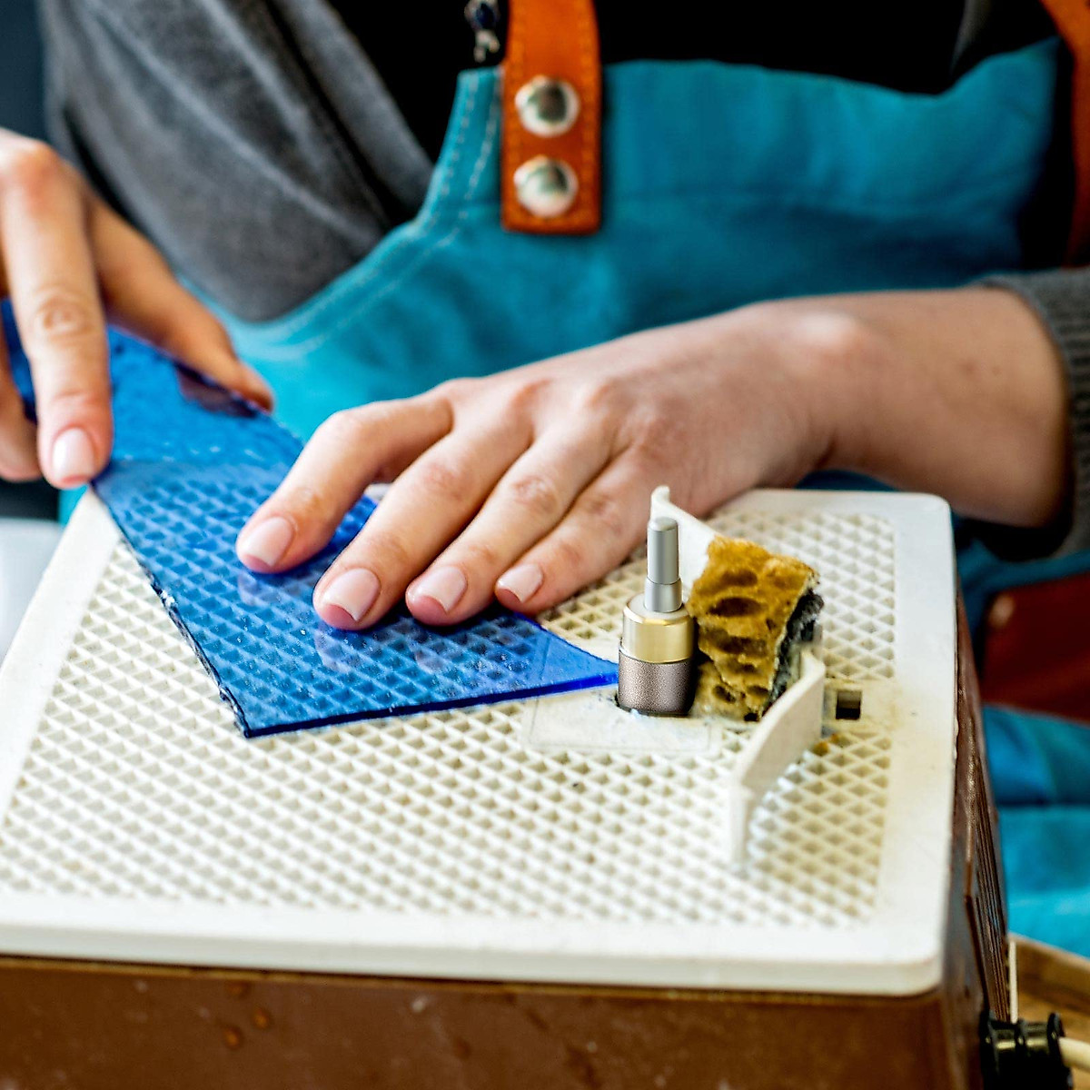 Glass Grinder Bits for Stained Glass, Stained Glass Drill Bits, Stained Glass Diamond Grinder Bit Head Tools, Stain Glass Tools and Supplies for Glass Grinder (3 Pieces,1 Inch, 3/4 Inch, 1/4 Inch)