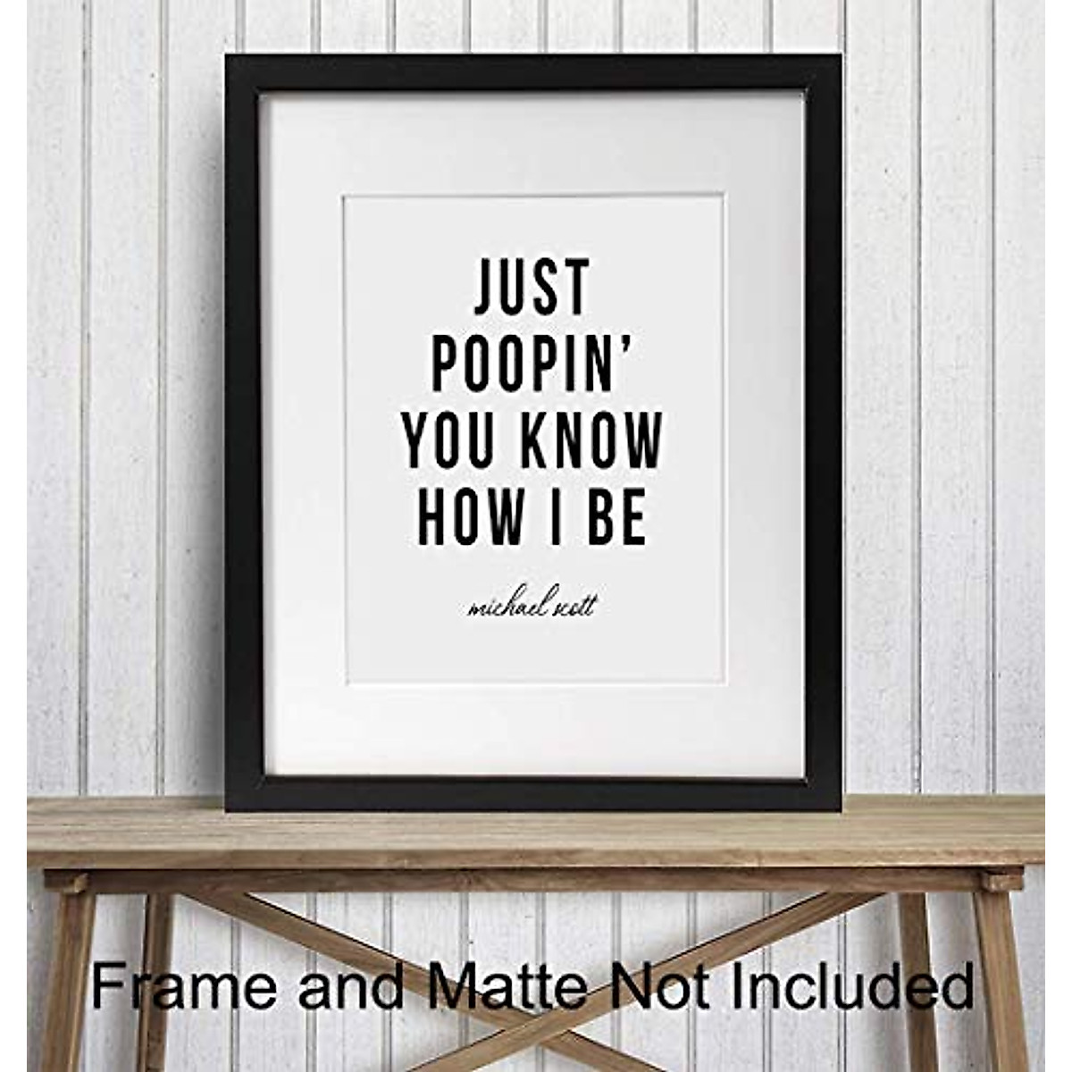 Michael Scott The Office - Bathroom Art Wall Decor Poster - Unique Decoration for Restroom, Guest Bath, Powder Room, Rest Room - Cool Funny Housewarming or Gag Gift - Just Poopin Print