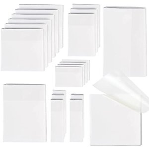 [1000 PCS] Transparent Sticky Notes, 6 Sizes Clear Sticky Notes Pads, Waterproof Self-Adhesive Translucent Sticky Notes for Annotating Books, See Through Sticky Notes for School & Office