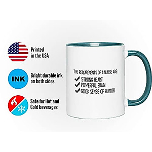 Bubble Hugs Nurse 2Tone Green Mug 11oz - The Requirements - Labor Clinical Certified Nursing Assistant Surgical Emergency Oncology Practitioner