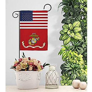 Americana Home & Garden US Marine Corps Garden Flag Armed Forces USMC Semper Fi United State American Military Veteran Retire Official House Decoration Banner Small Yard Gift Double-Sided, Made In USA