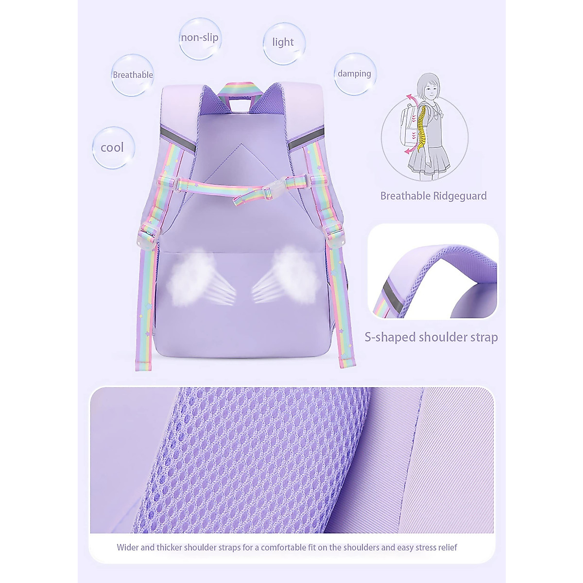 KTamiran Cute Backpack Travel Backpacks Bookbag for Women & Men Boys Girls School College Students Backpack Durable Water Resistant Blue Large