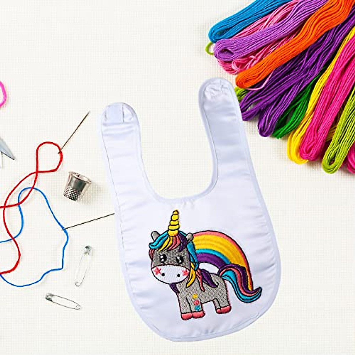 Geyoga 20 Pieces Sublimation Blanks White Bibs for Baby Decorating Washable Reusable Fabric Bibs (White)