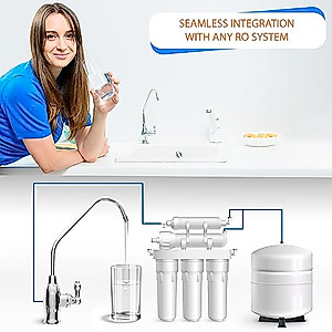 Aquaboon Non-Air Gap RO Faucet - Reverse Osmosis Faucet Chrome Finish - Drinking Water Faucet for Kitchen Sink fits Water Filtration System - Filtered Water Faucet Stainless Steel - Beverage Faucet