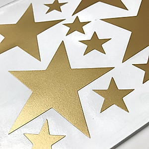 TOARTi Stars Wall Decals (124 Decals) Wall Stickers Removable Home Decoration Easy to Peel Stick Painted Walls Metallic Vinyl Polka Wall Decor Sticker for Baby Kids Nursery Bedroom (Gold Stars)