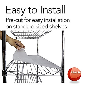 Resilia Shelf Liner Set for Wire Shelving Units – 5 Pack, 18 Inches x 36 Inches, Clear Vinyl, Heavy Duty, Made in The USA, for Kitchen, Bathroom, Garage Storage