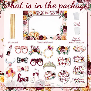 Fall Bridal Shower Decorations, Fall in Love Bridal Shower Photo Booth Props Fall in Love Photo Frame and Wedding Photo Booth Props for Fall Theme Bride to Be Bachelorette Engagement Wedding Decor