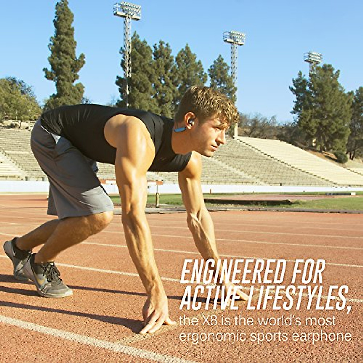 MEE audio X8 Secure-Fit Stereo Bluetooth Wireless Sports In-Ear Headphones (Blue)