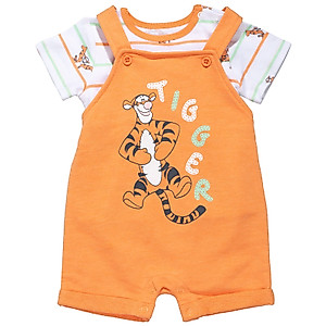 Disney Winnie the Pooh Tigger Baby Boys 3 Piece Set: Overalls T-Shirt Hat6-9 Months