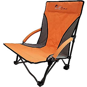Chill Time Beach Chair, 2-Pack – Lightweight, Heavy Duty Outdoor Folding Chairs, Portable Backpack Carrying Case Included, Padded Armrests & Backrests, Durable Steel Frame Holds up to 300 lbs, RPBC2P