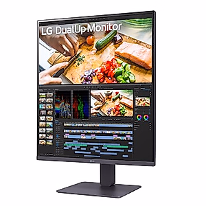 LG 28MQ750-C 28 Inch SDQHD (2560 x 2880) Nano IPS DualUp Monitor with Tilt/Height/Swivel Stand, DCI-P3 98% (Typ.) HDR10, USB Type-C (90W PD) - Black