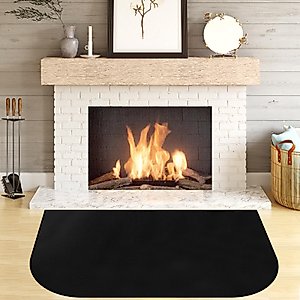 Fireplace Mat, Hearth Rug Fireproof, Fireplace Floor Mat, Fireproof Rug for Fireplaces and Woodstoves,Fire Resistant Fireplace Rug, D Shaped, Size 36" x24"