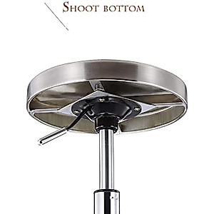 Swivel Bar Stool Eyelash Stool with Wheels，Hair Salon Stool with Silver Stainless Steel Seat，Adjustable Height 40-54 cm，Supported weight 160 Kg，Saddle Bar Stoolfor Salon Spa Massage Tattoo Hairdressin