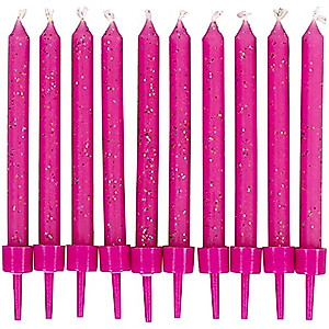 Wilton Birthday Glitter Candles - PINK (Set of 10)