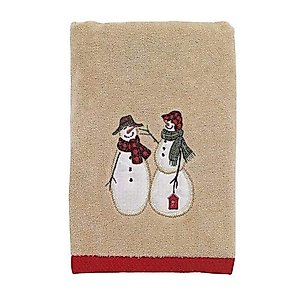 Avanti Linens - Hand Towel, Soft & Absorbent Cotton Towel (Snowmen Gathering Collection)