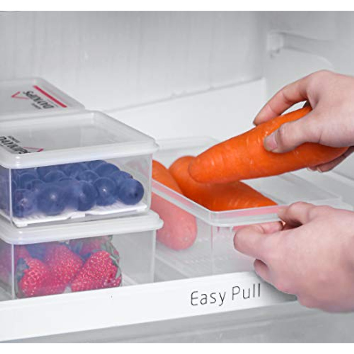 Komax Daykips Berry Containers for Fridge | (Set of 3) lettuce keeper for fridge | Produce Storage BPA-Free Freezer and Fridge Organizers with Dripping Tray | Salad Keeper