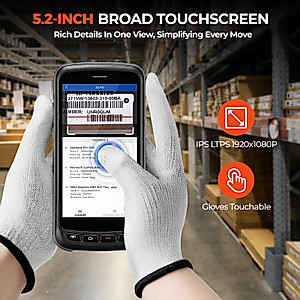 Newest 2023 Android Barcode Scanner MUNBYN Handheld Mobile Computer 1D/2D QR Zebra Scanner with Pistol Grip Android 11 Data Terminal IP65 Rugged PDA 4G Wi-Fi GPS BT 8000mAh Battery for WMS Management