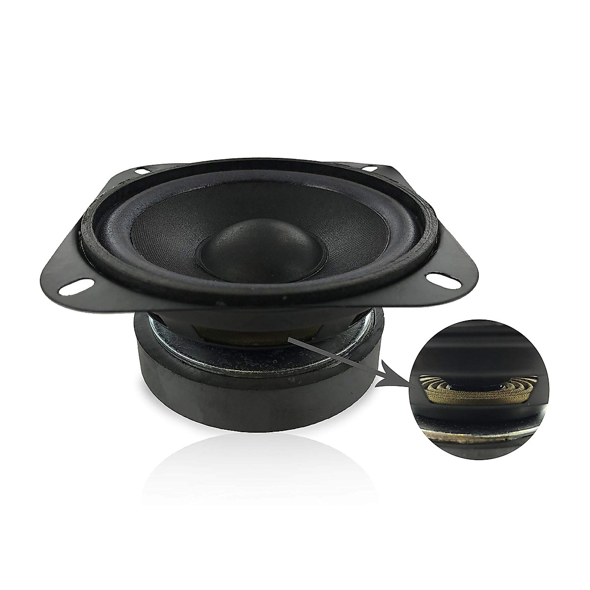 MIYAKO USA (TS-416 4" Professional Grade Replacement for Speaker 50 watts Power at 4 ohms 10oz Magnet Round Speaker for Repairs Black (1 Pair)