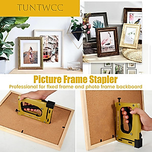 Tuntwcc Picture Frame Stapler with 2000 Refill Points, Point Drivers for Picture Framing Hand Frame Stapler Picture Framing Supplies for Artist Framing Paintings and Pictures