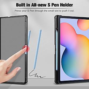 Fintie Case for Samsung Galaxy Tab S6 Lite 10.4 Inch 2024/2022/2020 with S Pen Holder, Multiple Angle Portfolio Cover with Pocket Auto Sleep/Wake, Gray