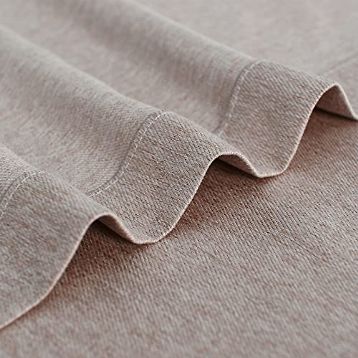 JINCHAN Curtains for Bedroom Living Room Window 63 Inch Length Light Filtering Farmhouse Country Curtains Grommet Top Drapes 2 Panels Heathered Taupe