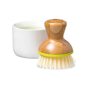 Full Circle Bubble Up Dush Brush with Bamboo Handle, Set of 3, Green