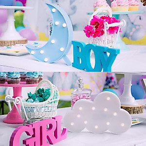 ZUOVAOV Stars Moon Clouds Logo Night Light, Plastic, White, Decorative Art Lamp