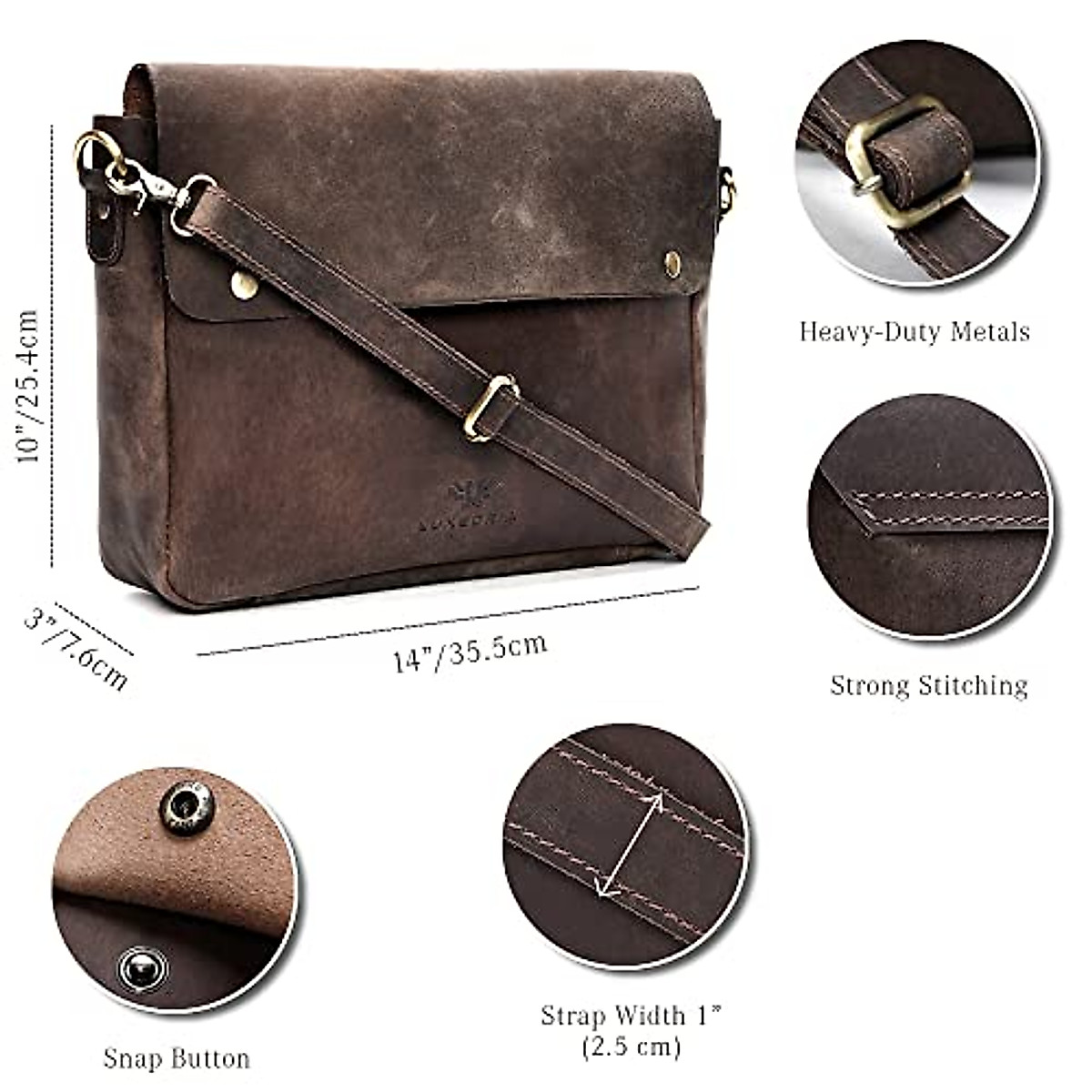 Genuine Leather Laptop Sleeve Bag Compatible with MacBook Air/Pro, 13-13.3 inch Notebook, Compatible Briefcase with MacBook Pro 14 inch
