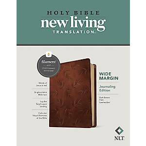 NLT Wide Margin Bible, Filament Enabled (LeatherLike, Dark Brown Palm, Red Letter)