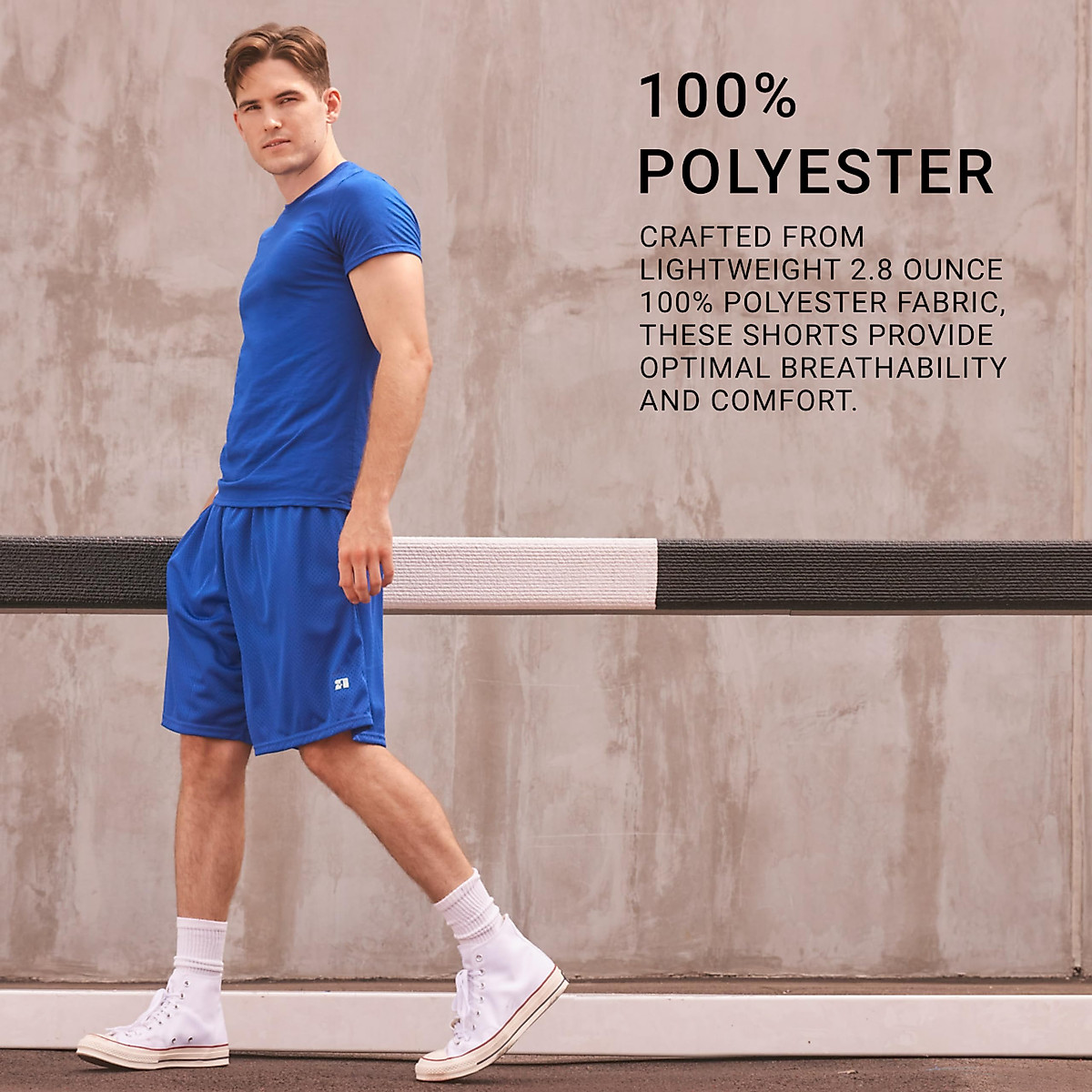 Russell Athletic Mens Mesh Pocket Short, Navy, XX-Large US