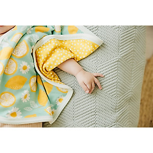 Copper Pearl Baby Security Blanket Set of 2 - Portable Size for Self-Soothing On-The-Go, Ideal Baby Blankets for Boys and Girls, Ultra-Soft, and Gift-Ready Loveys - Lemon