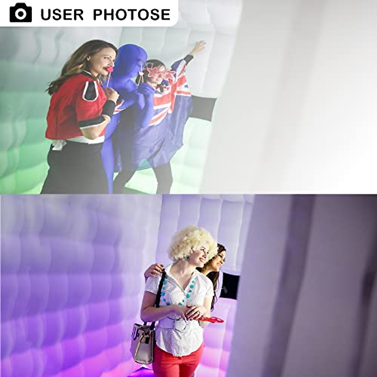 Staelea Octagon Inflatable Photo Booth Backdrop (Black Two Doors, 8.2ft Diameter) Photo Booth Enclosure with Inner Air Blower for Event, Wedding