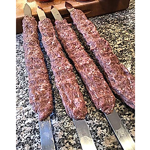 G & F Products 25619 2020 23 Inch Long 5/8 Inch Wide 2mm Thin Stainless Steel BBQ Skewer 8 Piece, Silver